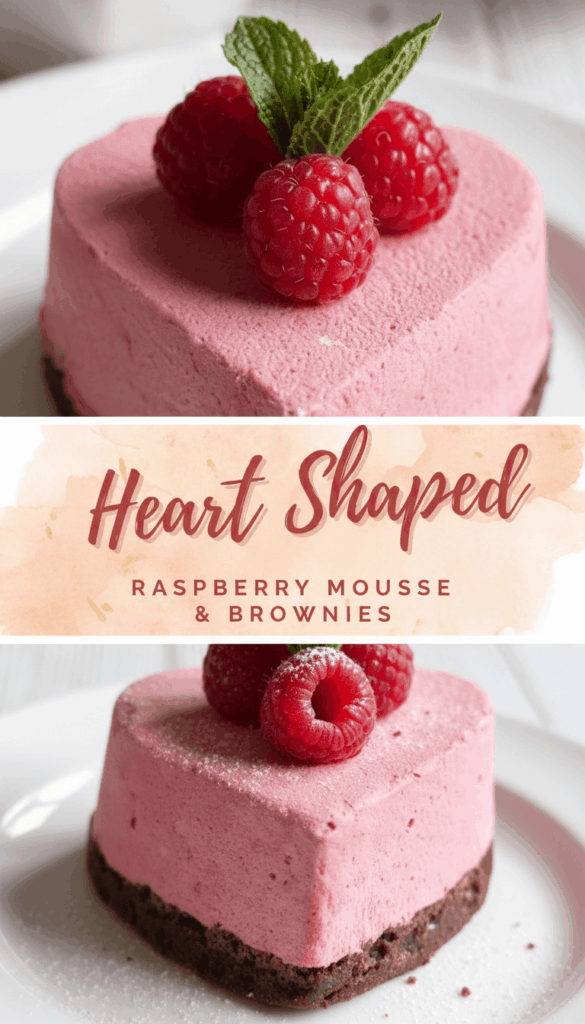 Heart Shape Raspberry Mousse with a Brownie Base – Recipes Lili