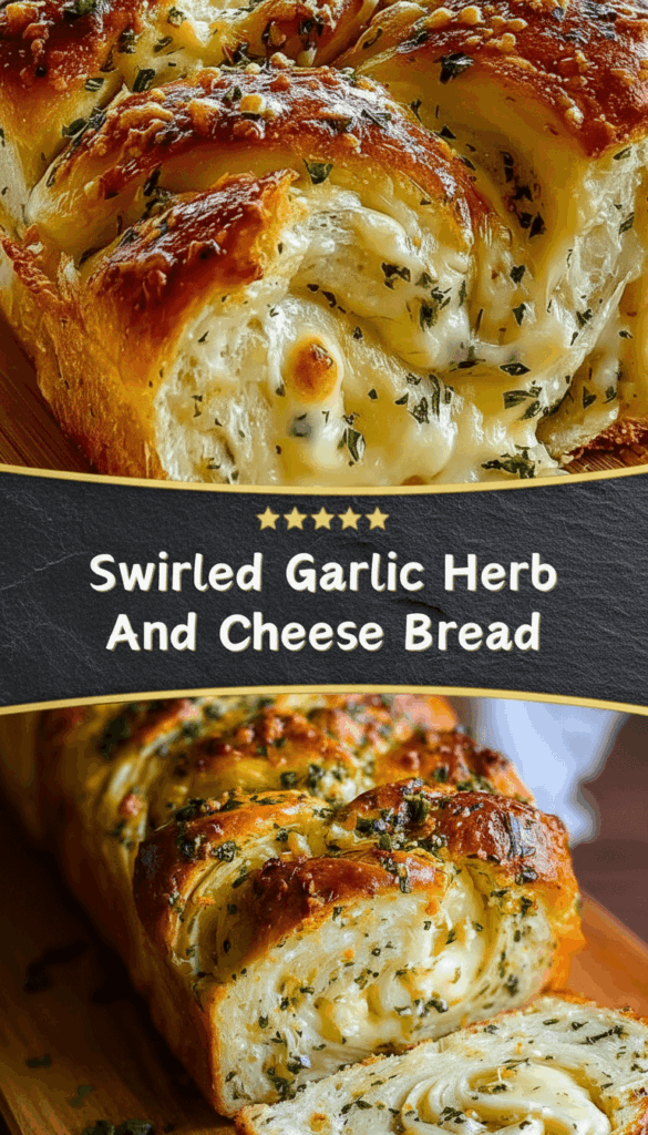 Swirled Garlic Herb and Cheese Bread – Recipes Lili